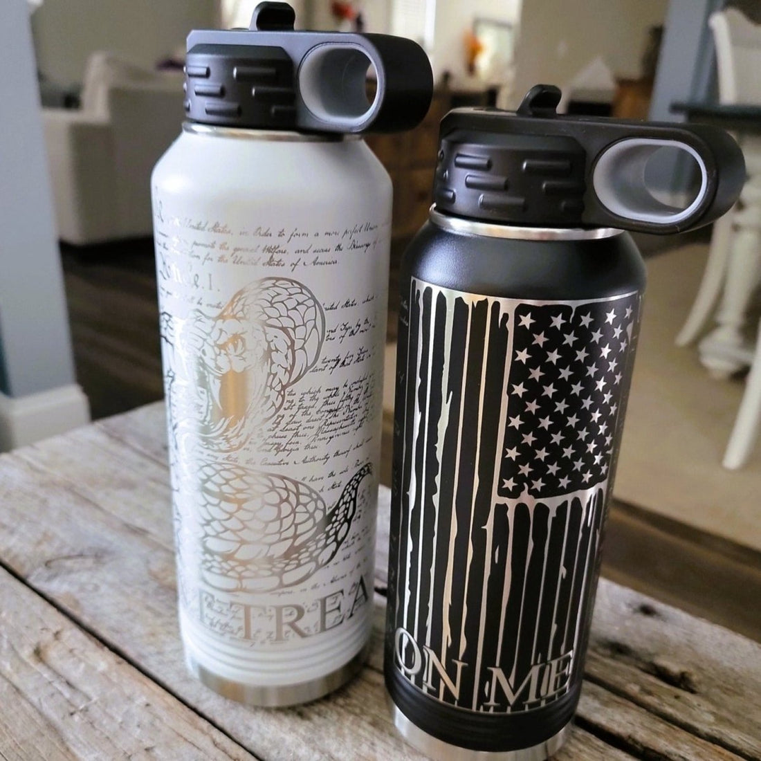 Patriotic insulated bottle with full wrap design, We the People, 2nd ...